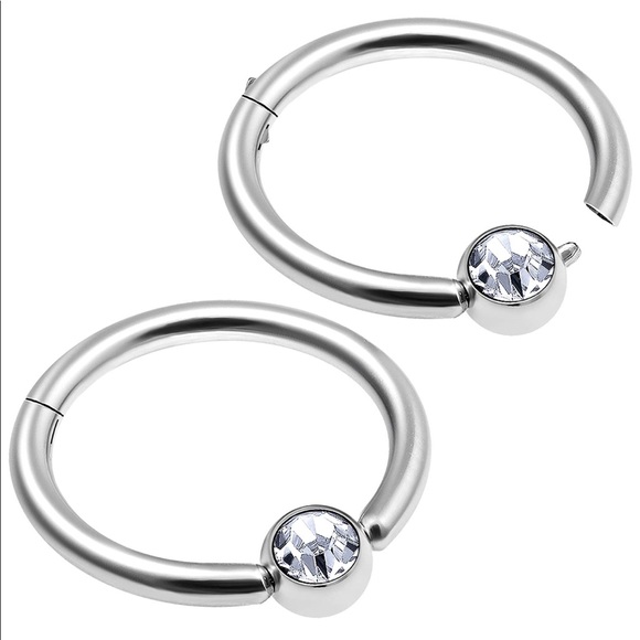 Jewelry | 2 Pcs New Captive Bead Ring With An Inset Crystal | Poshmark